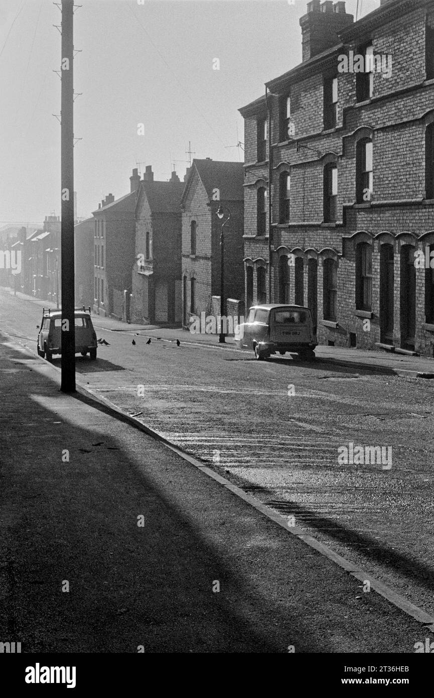 Looking down Flewitt Street from Pym Street with empty houses during ...