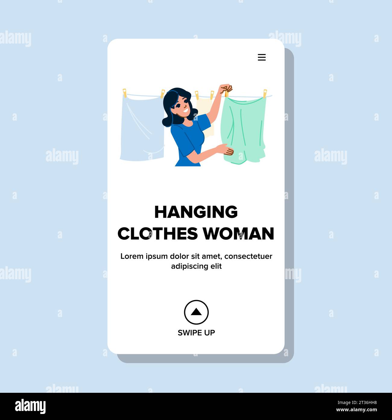 female hanging clothes woman vector Stock Vector Image & Art - Alamy