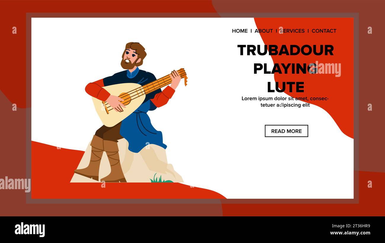medieval trubadour playing lute vector Stock Vector Image & Art - Alamy