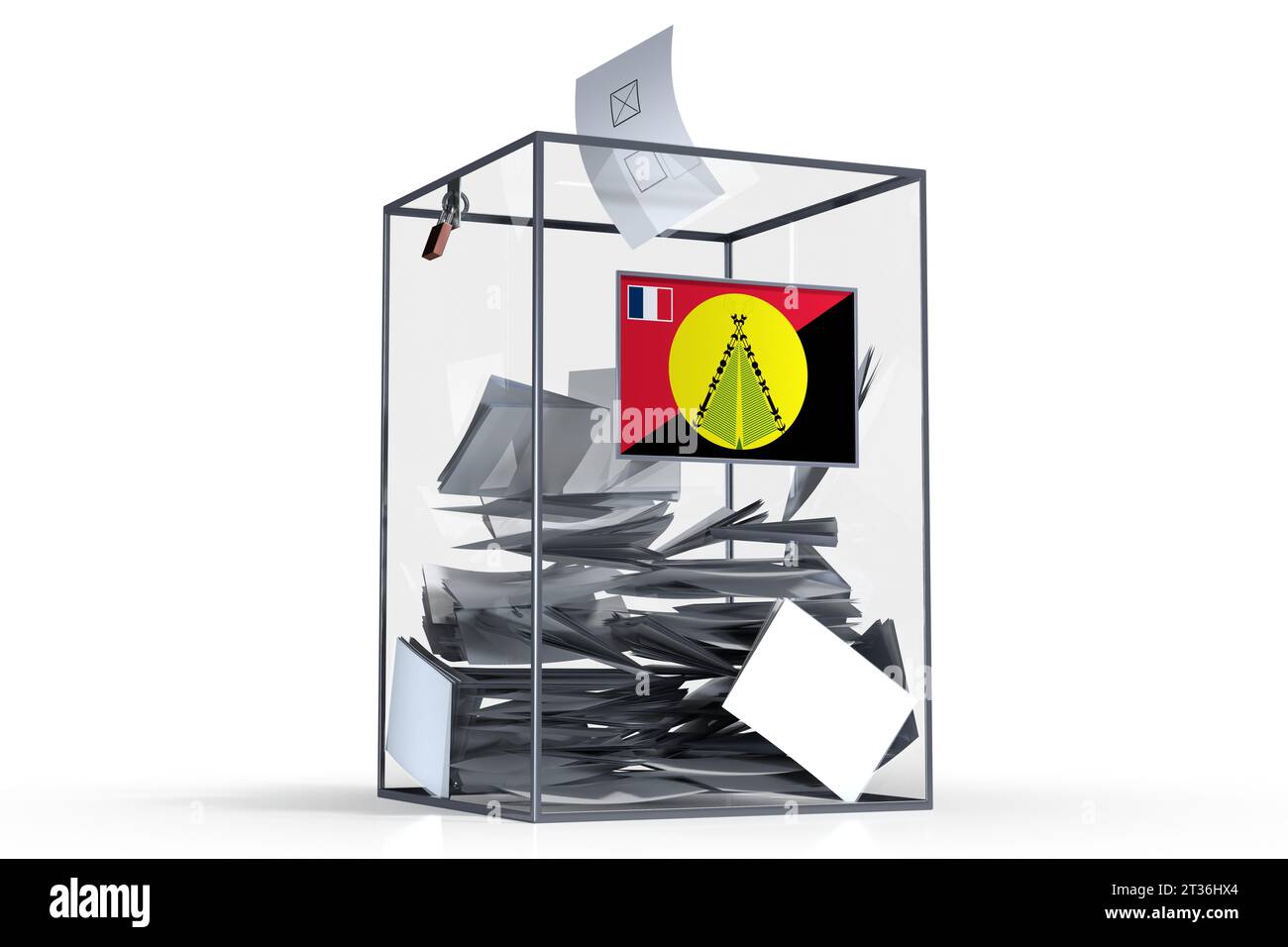 Sigave - flag on ballot box and voices - election concept Stock Photo ...