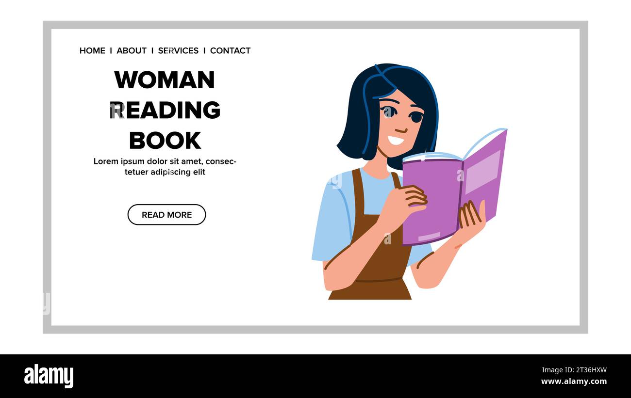 read woman reading book vector Stock Vector Image & Art - Alamy