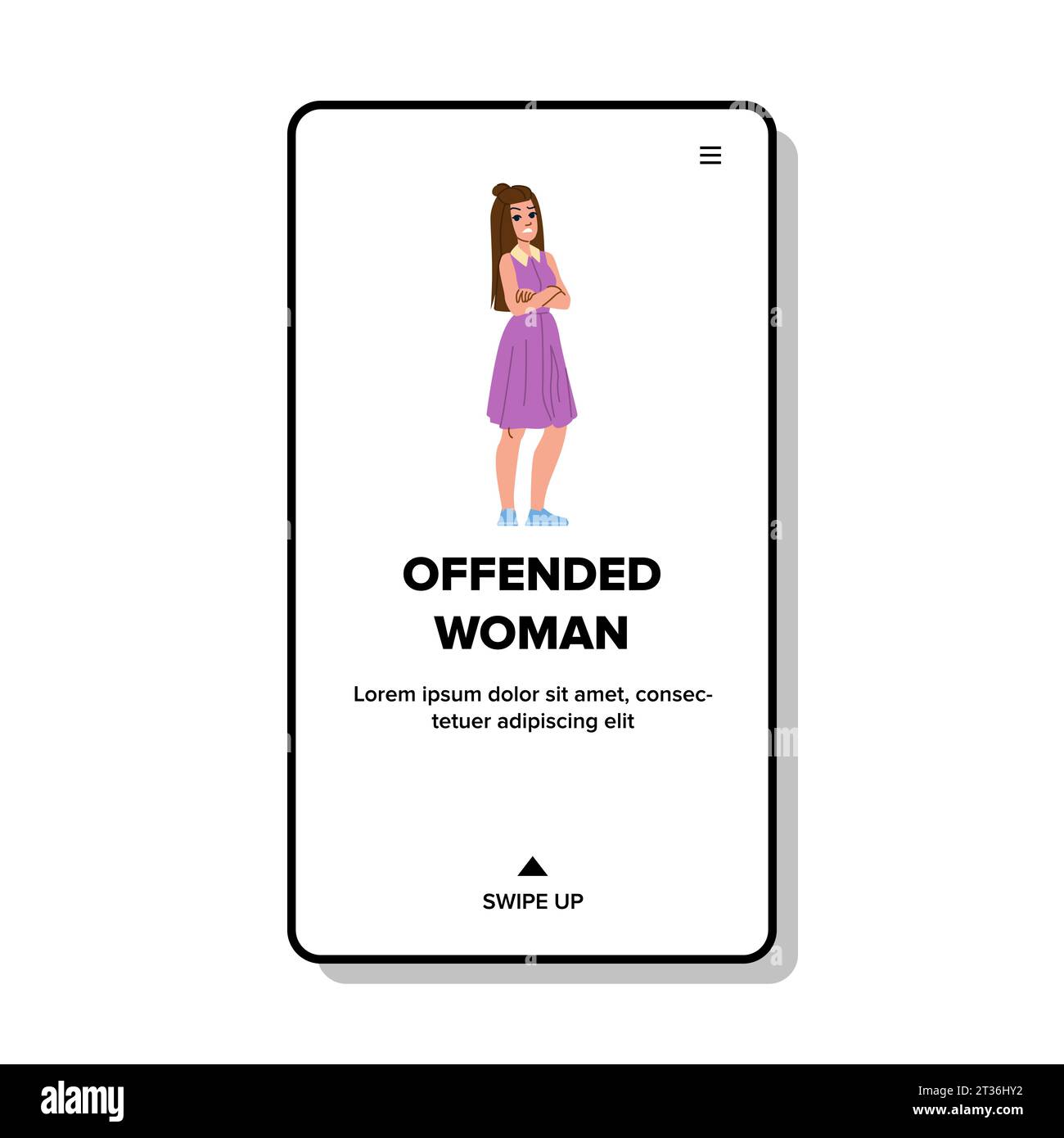 unhappy offended woman vector Stock Vector Image & Art - Alamy