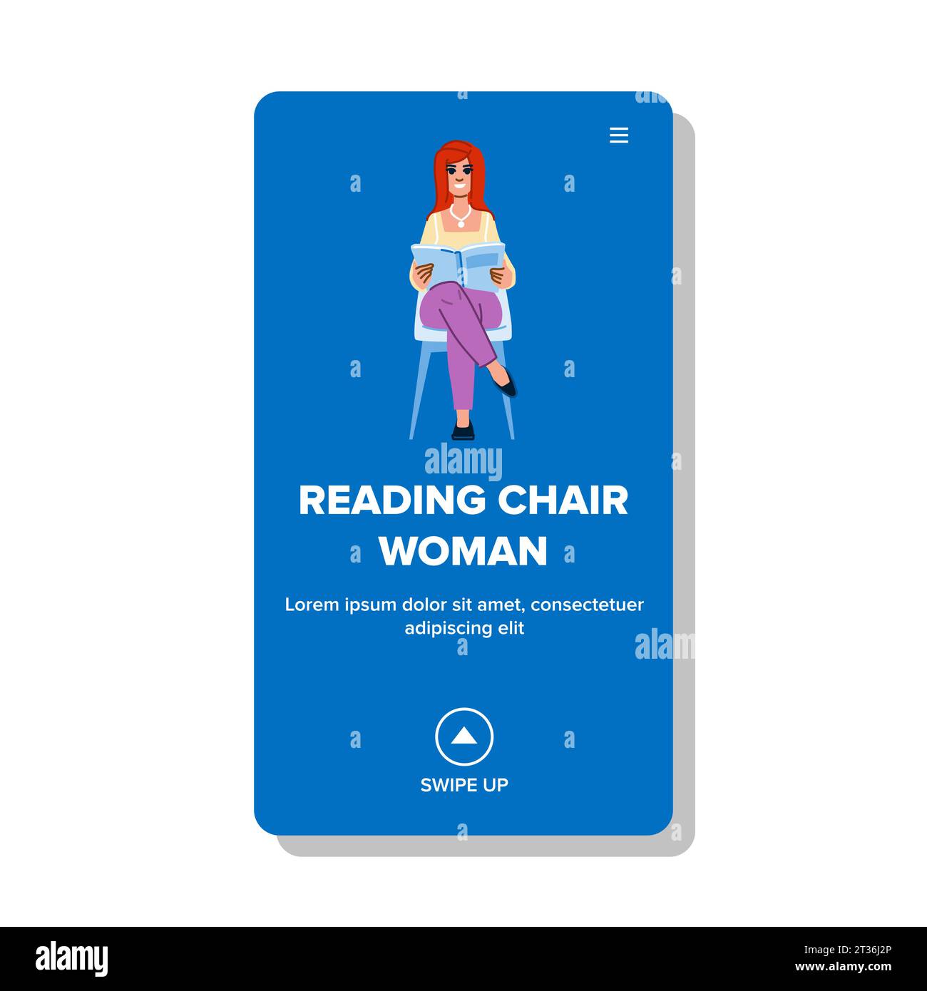young reading chair woman vector Stock Vector Image & Art - Alamy