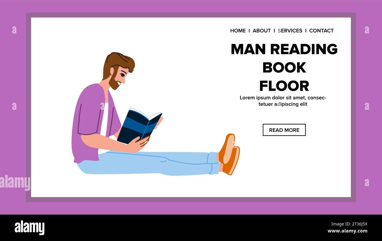 Man reading interesting book Stock Vector Images - Alamy