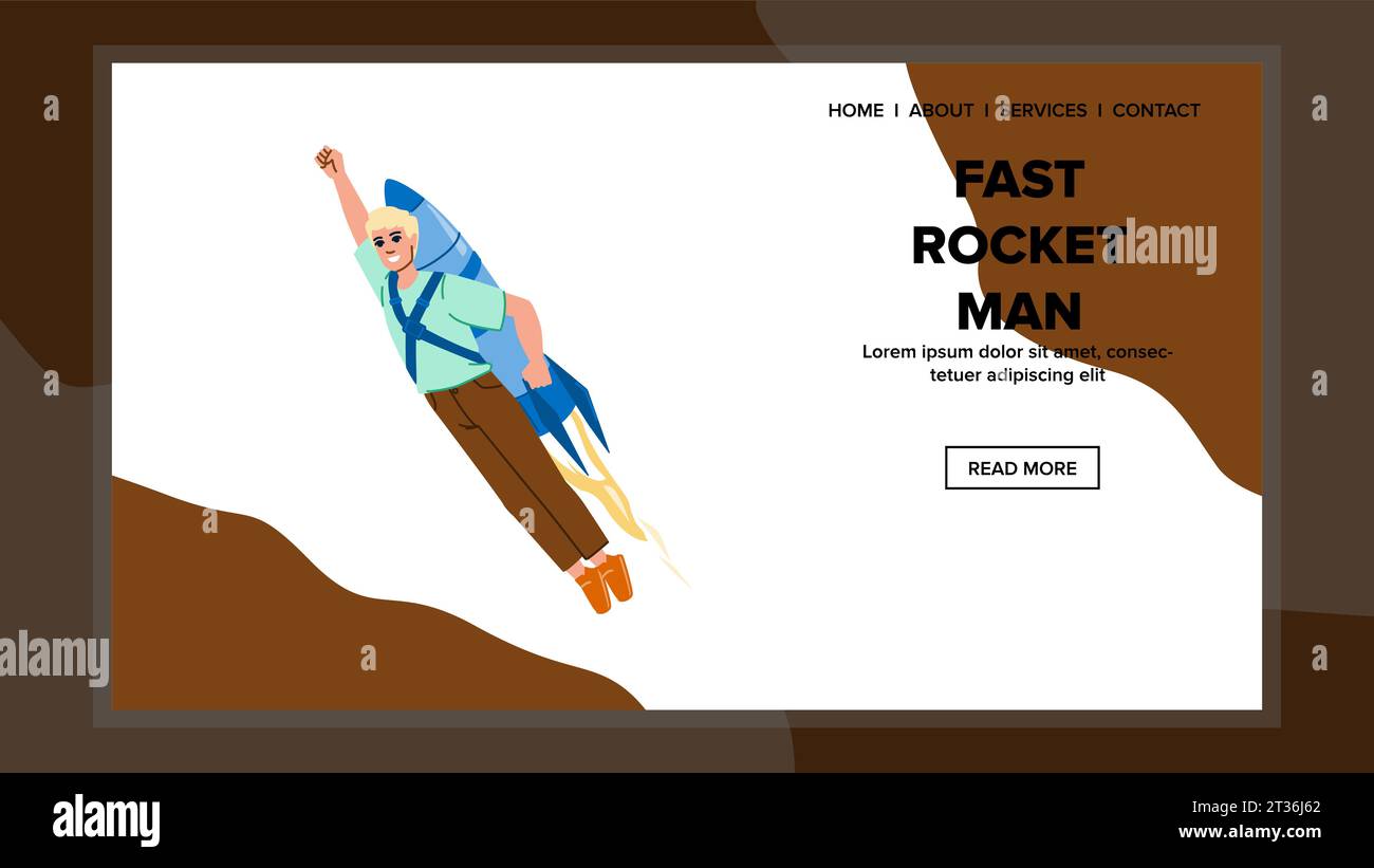 flat fast rocket man vector Stock Vector Image & Art - Alamy
