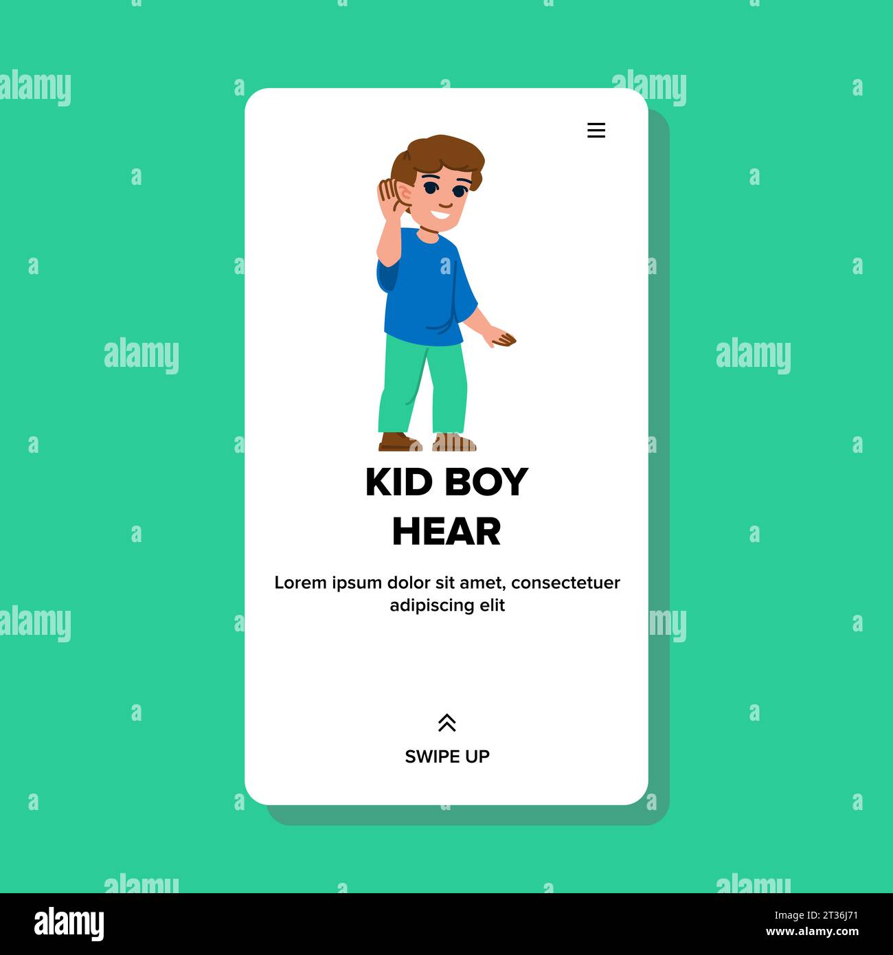 hand kid boy hear vector Stock Vector Image & Art - Alamy