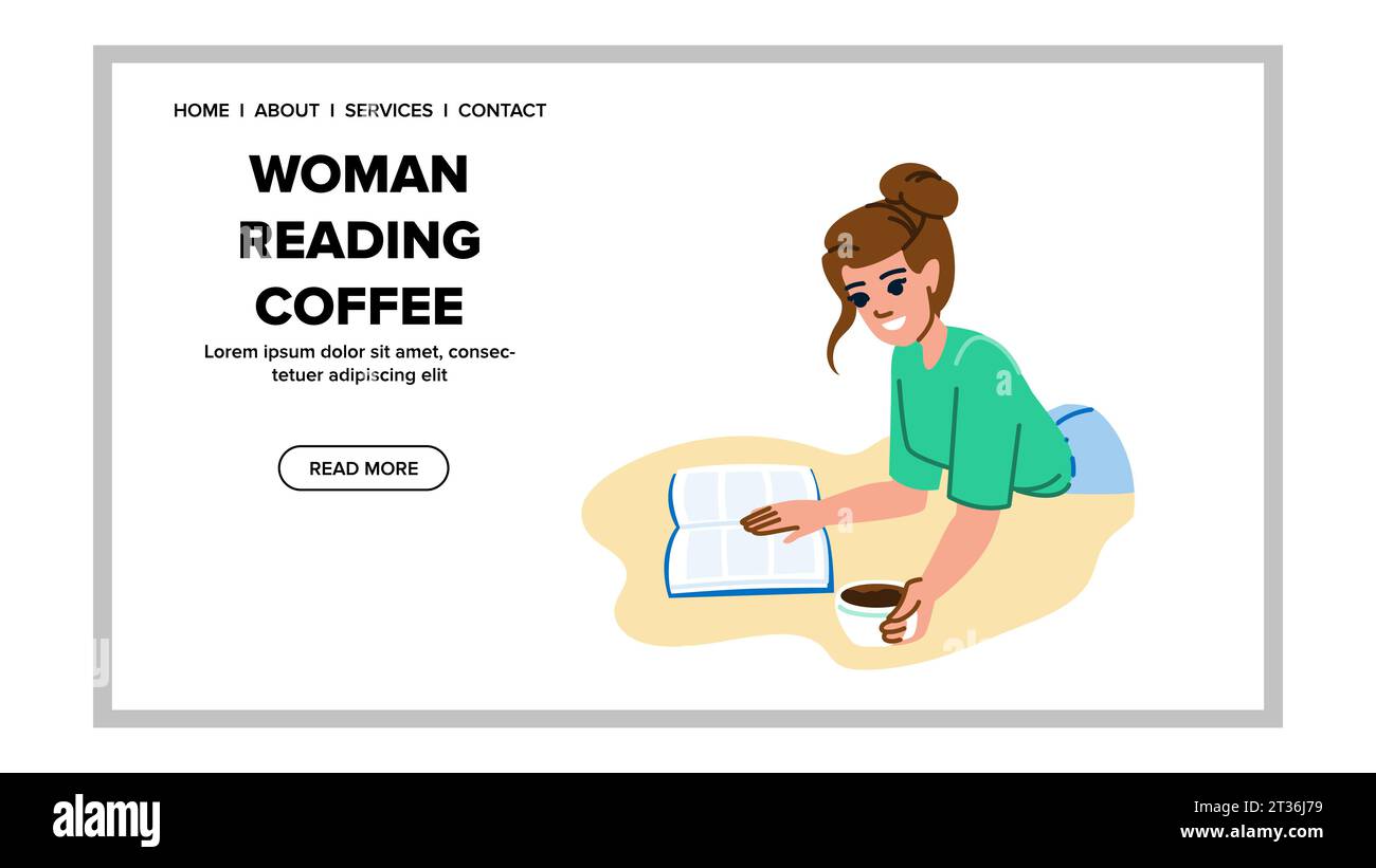 home woman reading coffee vector Stock Vector Image & Art - Alamy