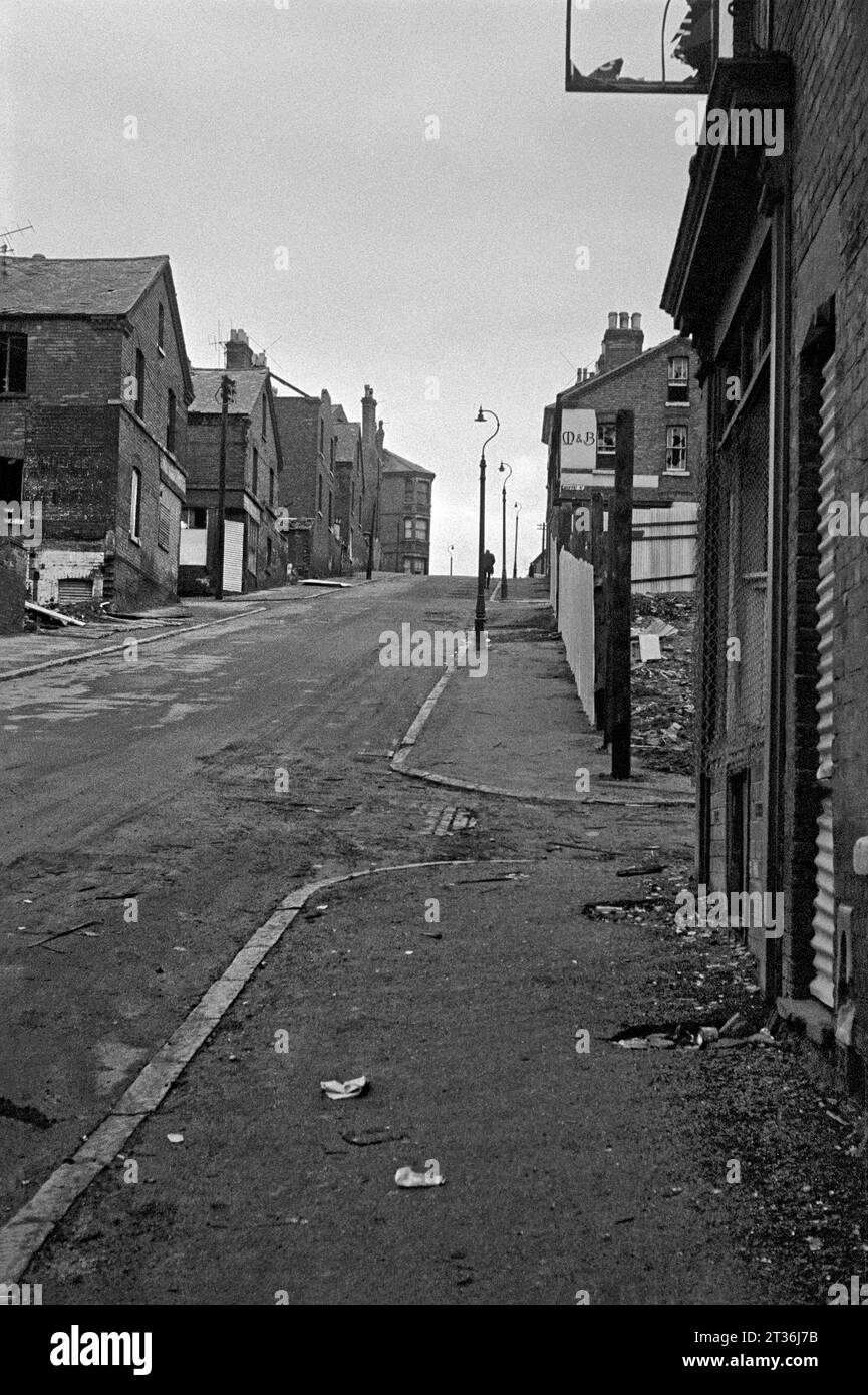 A derelict Livingstone Street looking up towards Bluebell Hill Road ...