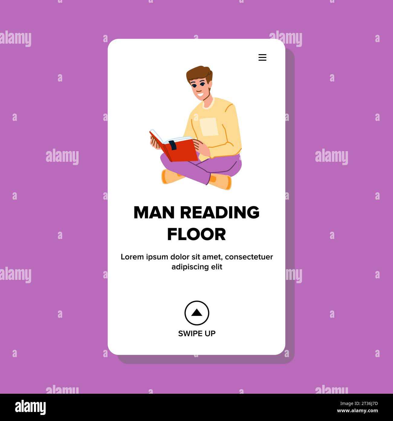 book man reading floor vector Stock Vector Image & Art - Alamy