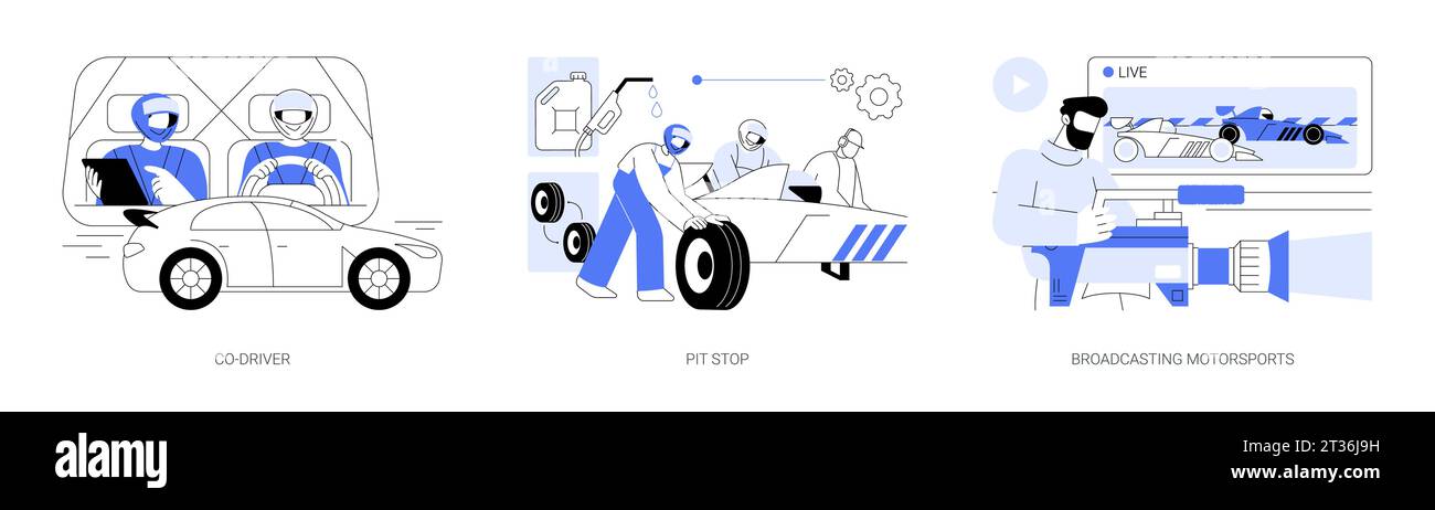 Professional racing competition abstract concept vector illustrations ...