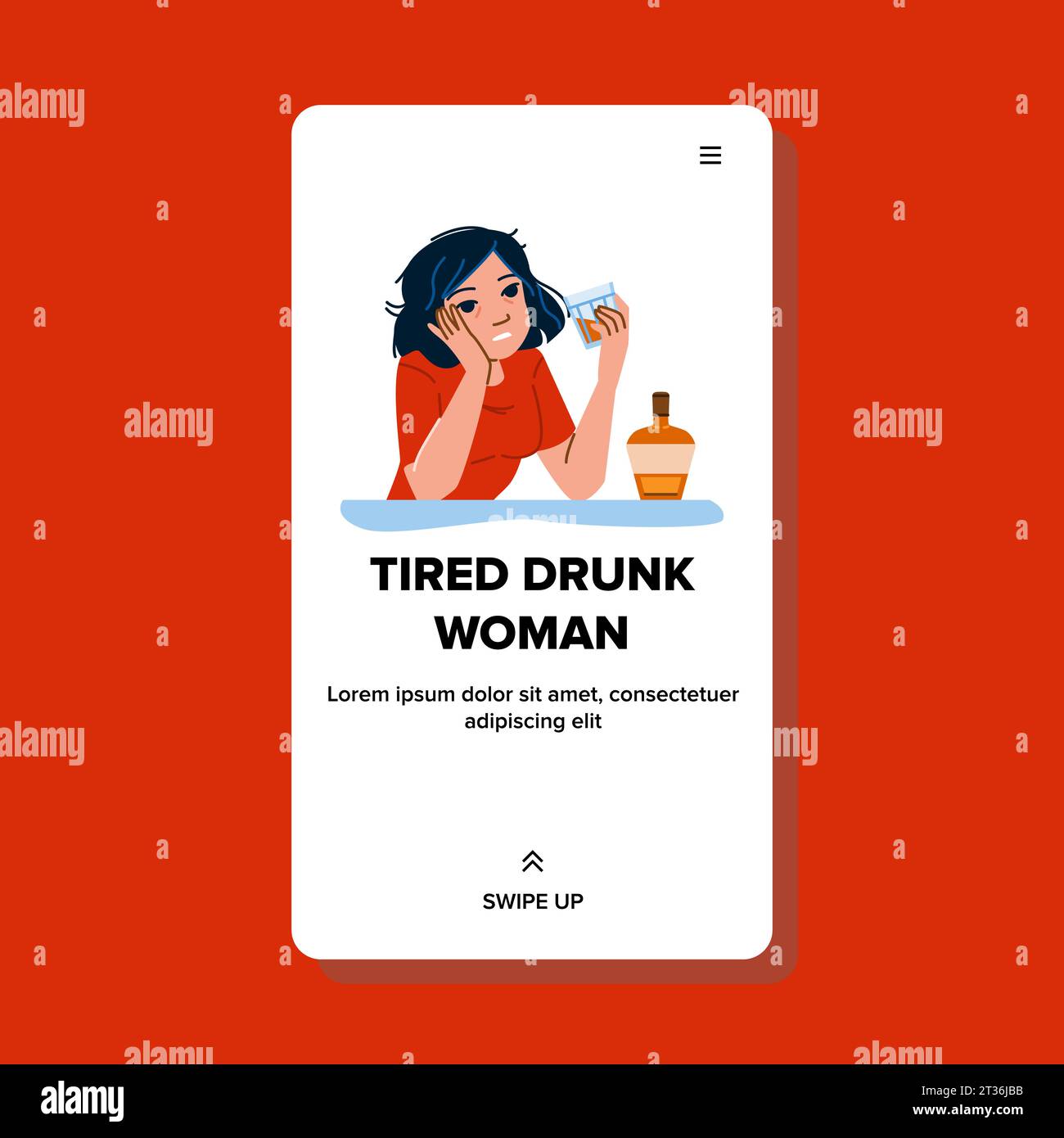 web tired drunk woman vector Stock Vector Image & Art - Alamy