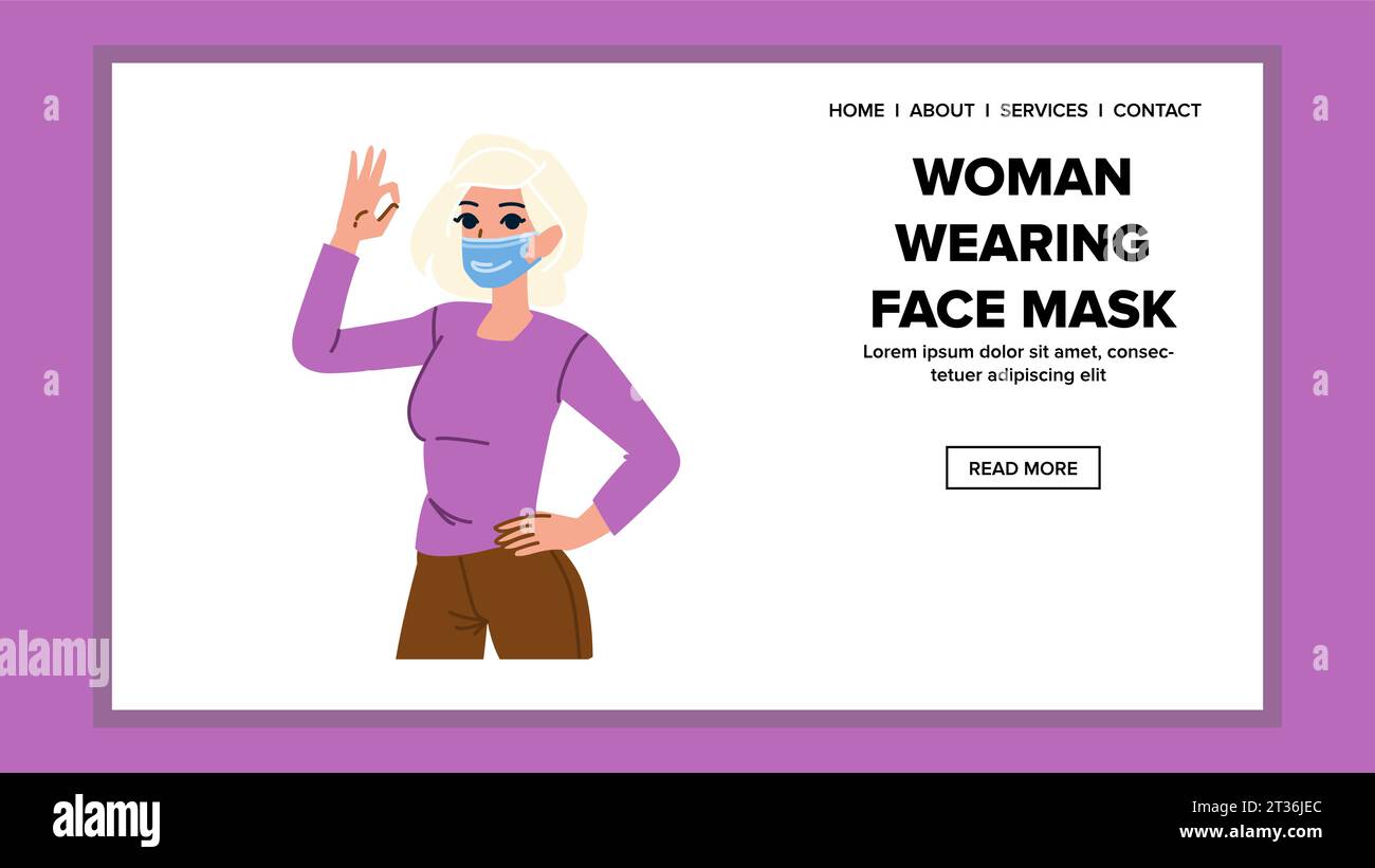 web woman wearing face mask vector Stock Vector Image & Art - Alamy
