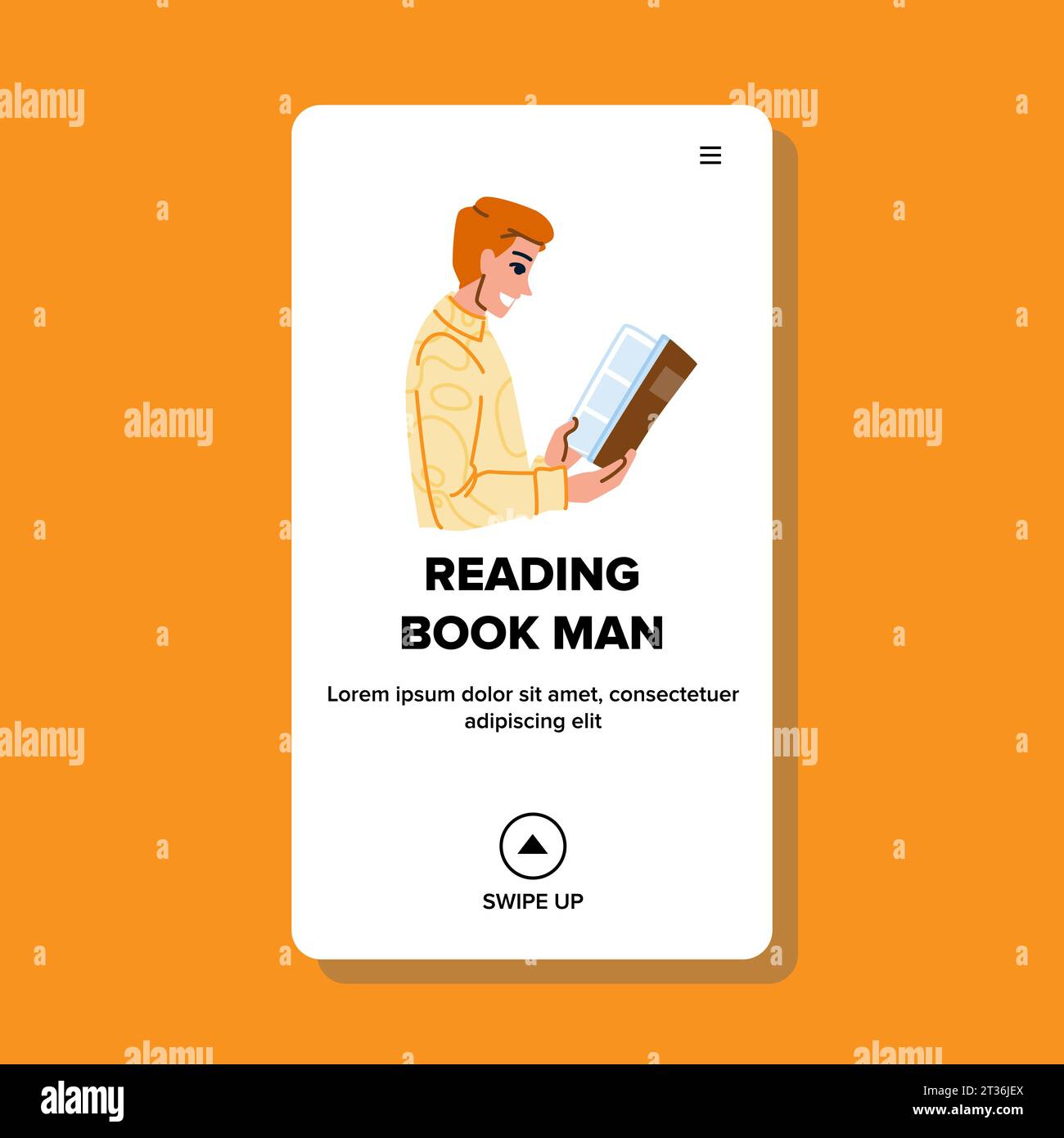 Young man beard reading book Stock Vector Images - Alamy
