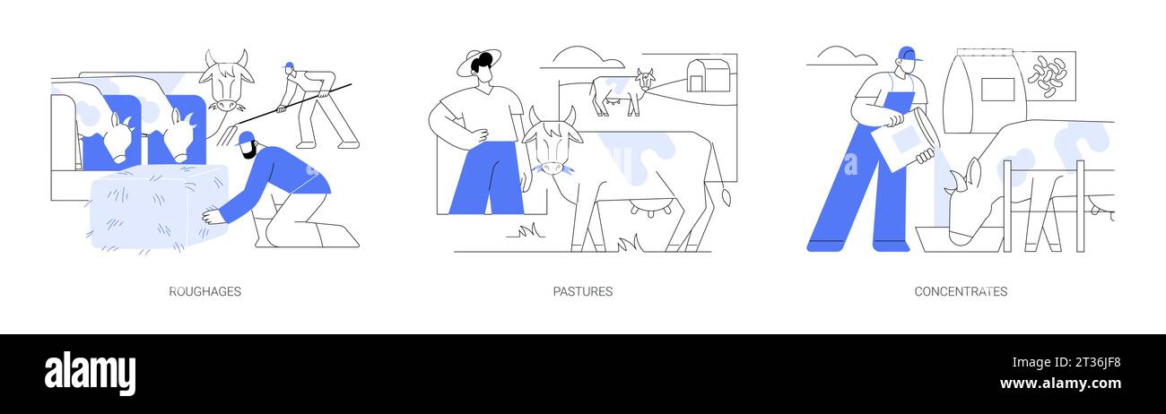Feeds for livestock isolated cartoon vector illustrations se Stock ...