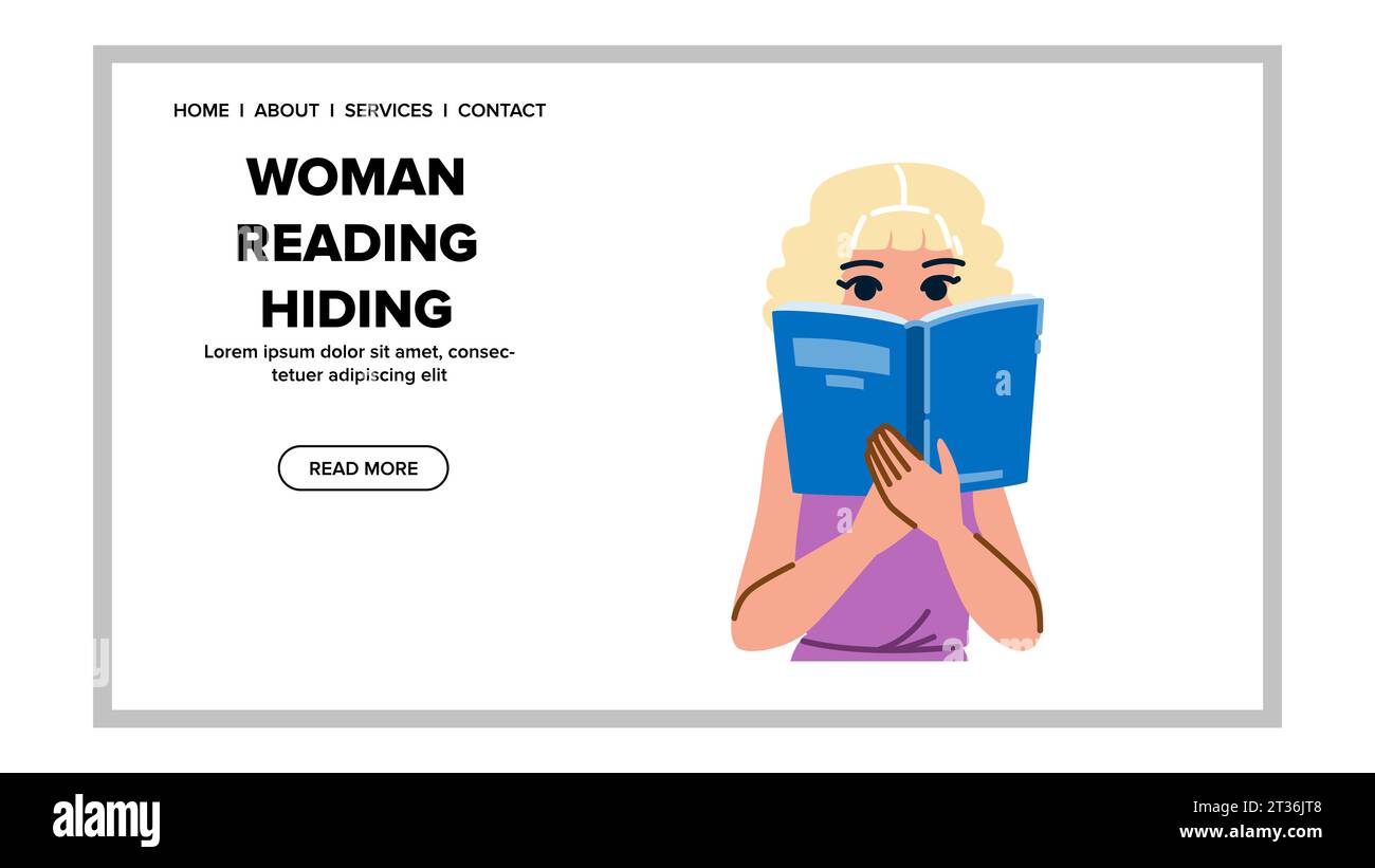 person woman reading hiding vector Stock Vector Image & Art - Alamy