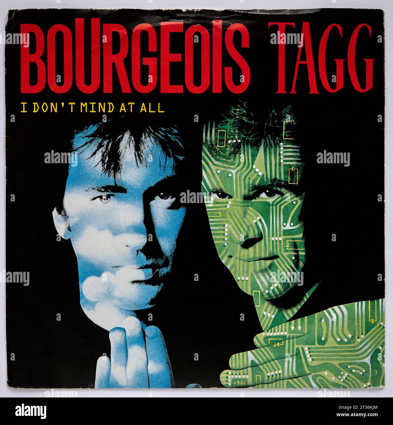 Picture cover of the seven inch single version of I Don't Mind At All by Bourgeois Tagg, which ...