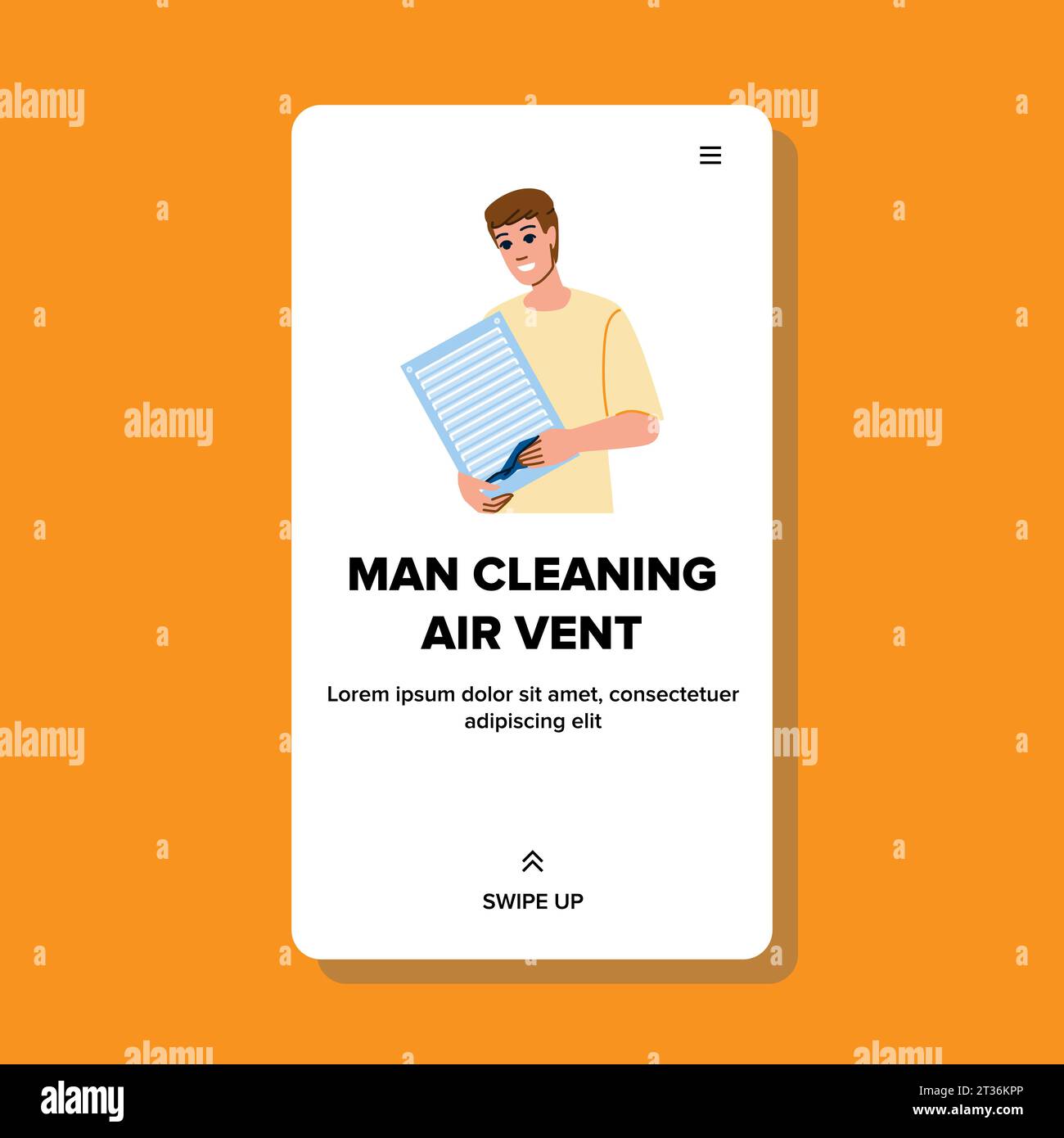 home man cleaning air vent vector Stock Vector Image & Art - Alamy