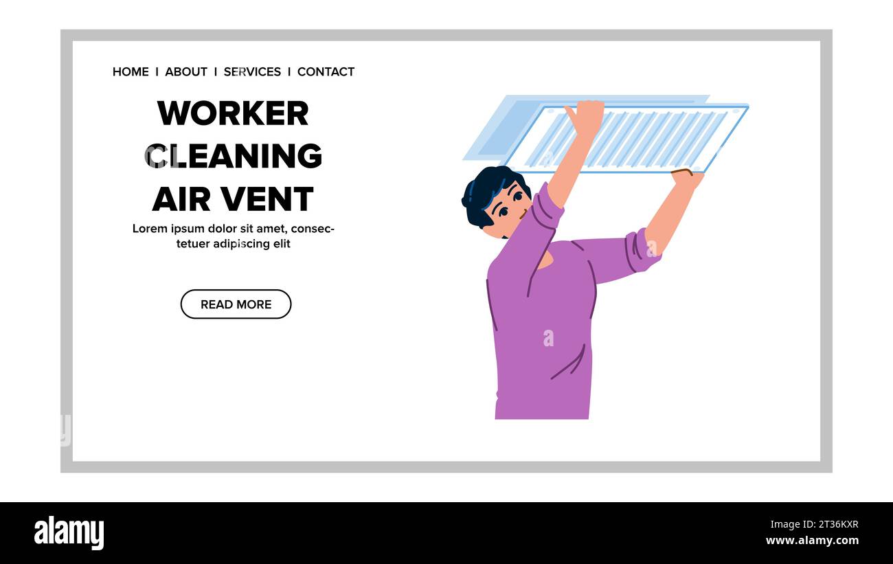 flat worker cleaning air vent vector Stock Vector Image & Art - Alamy
