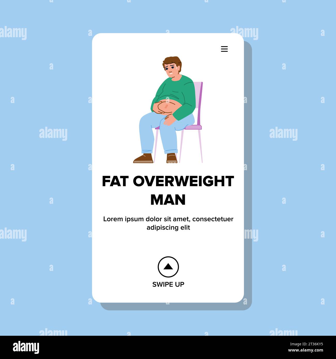weight fat overweight man vector Stock Vector Image & Art - Alamy