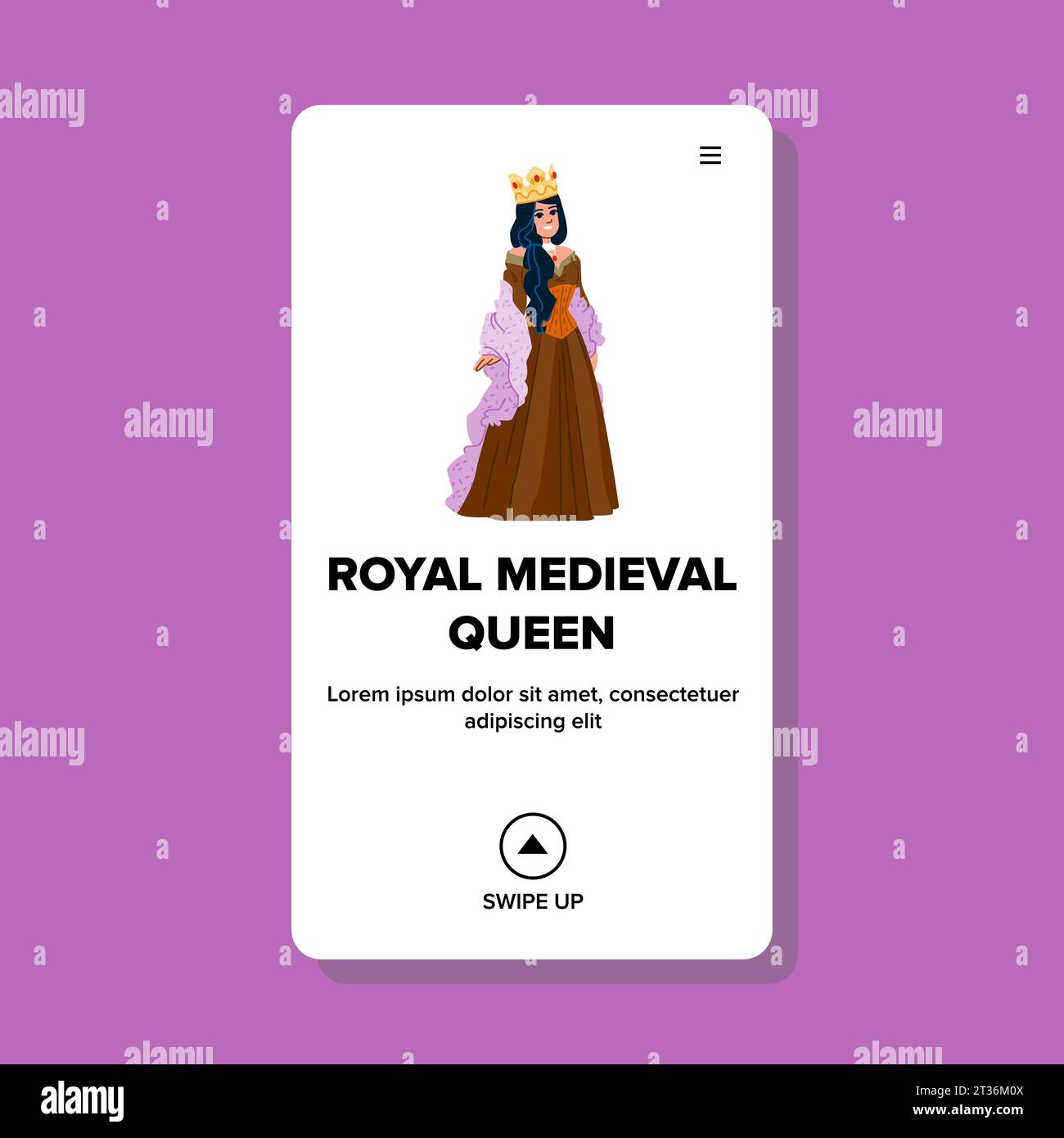 woman royal medieval queen vector Stock Vector Image & Art - Alamy