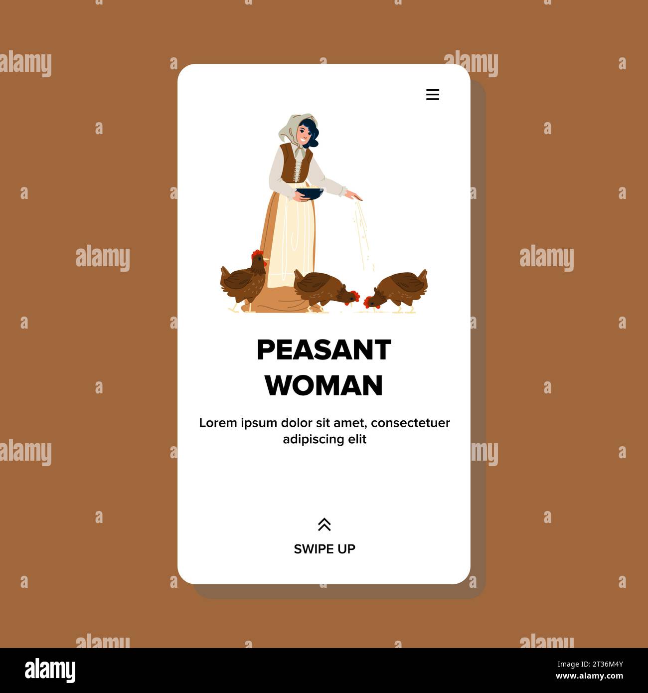 Farmer Peasant Woman Vector Stock Vector Image Art Alamy