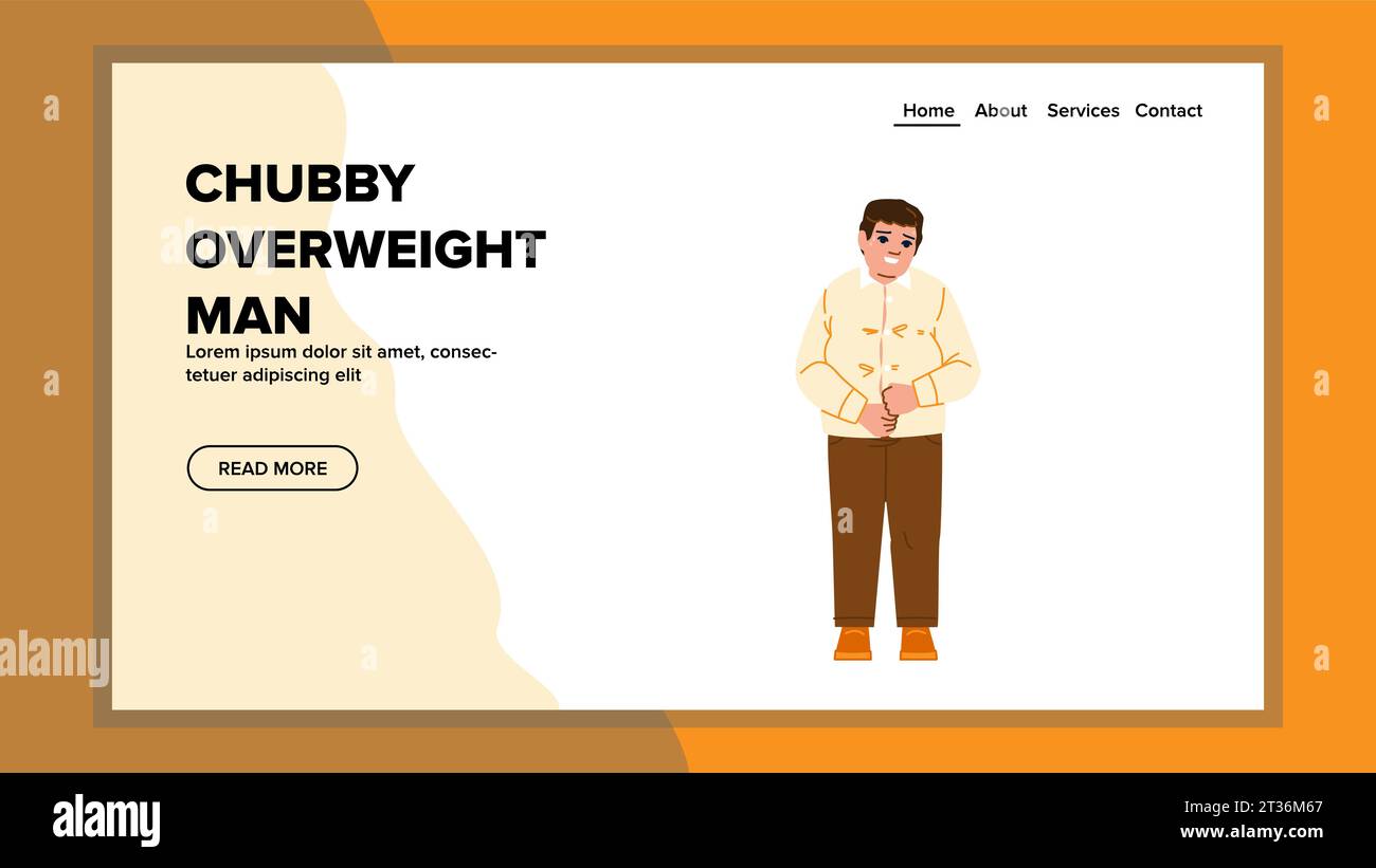 male chubby overweight man vector Stock Vector Image & Art - Alamy
