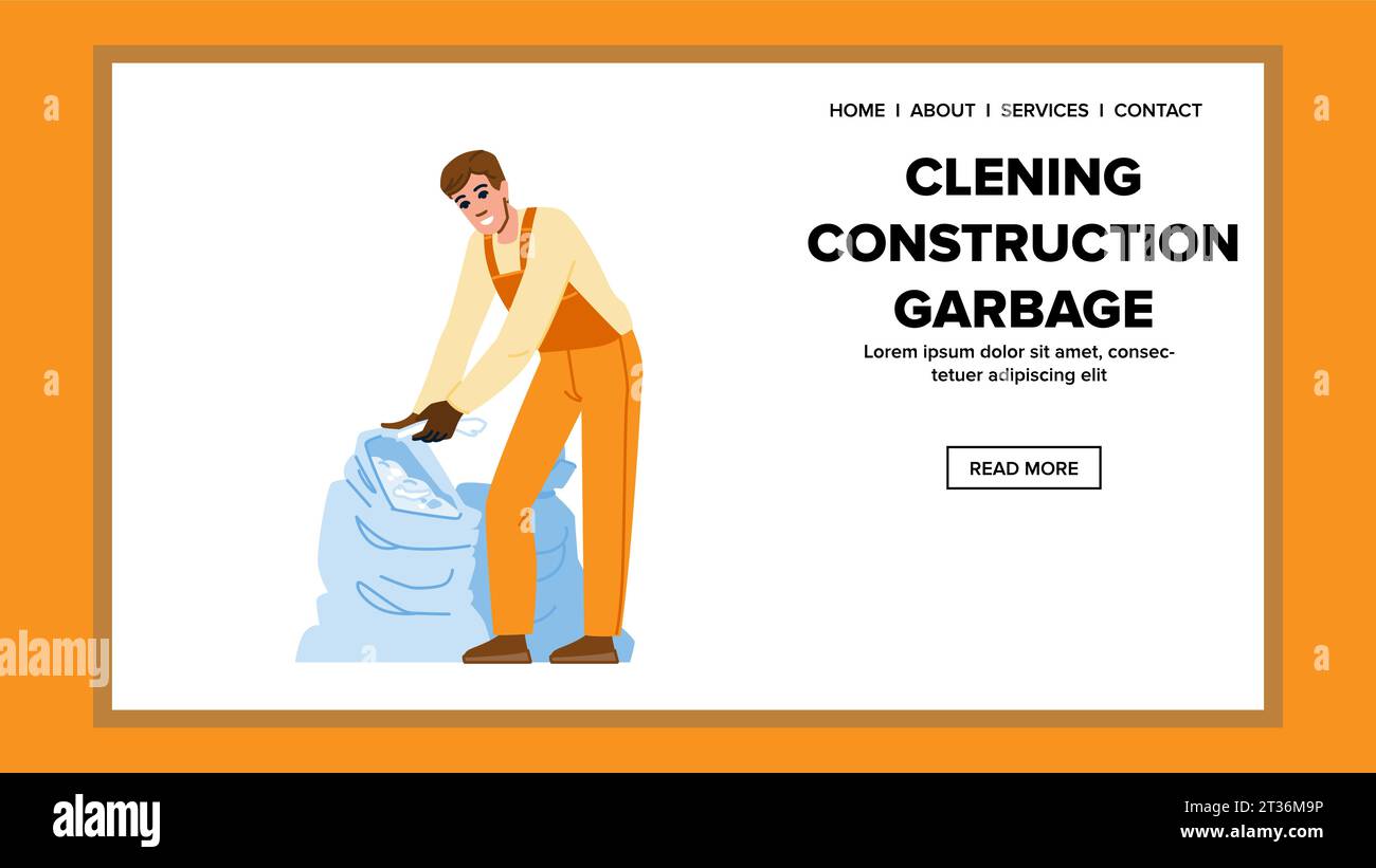 work cleaning construction garbage vector Stock Vector Image & Art - Alamy