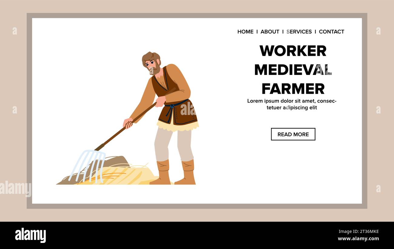 person worker medieval farmer vector Stock Vector Image & Art - Alamy