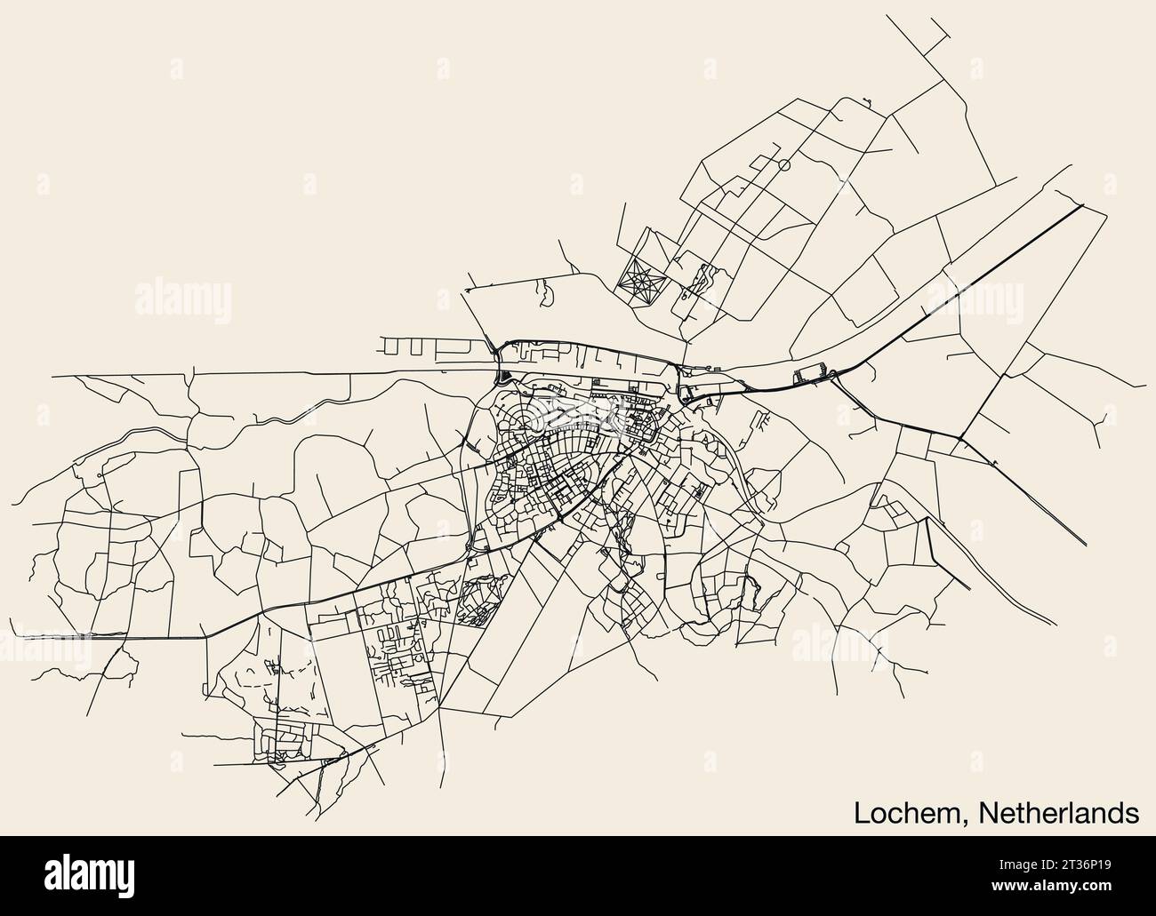 Street roads map of LOCHEM, NETHERLANDS Stock Vector Image & Art - Alamy