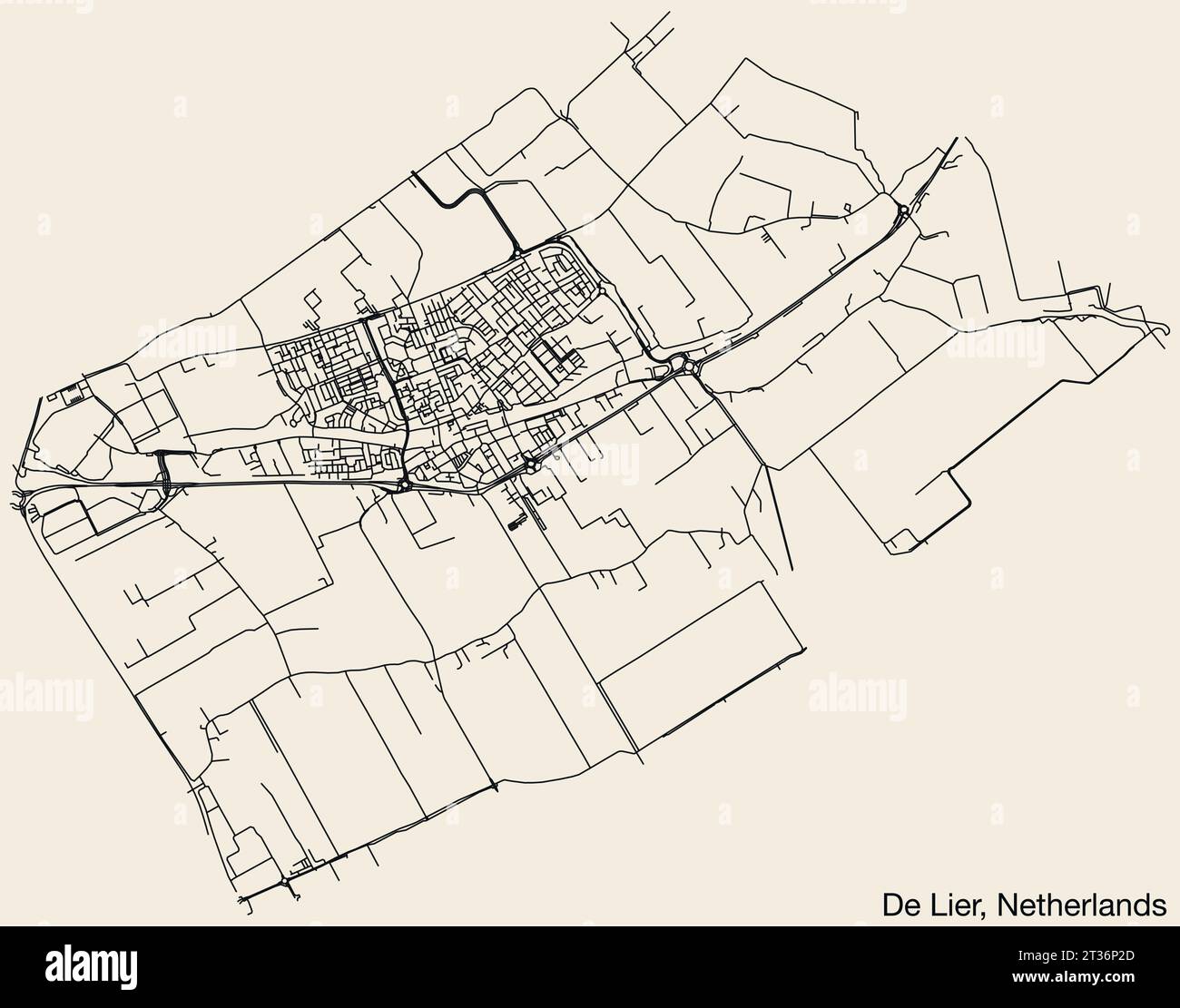 Street roads map of DE LIER, NETHERLANDS Stock Vector Image & Art - Alamy