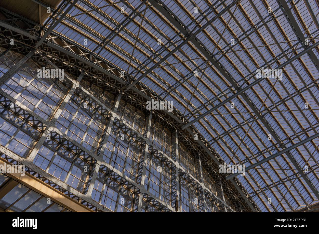 Glass ceiling from Victorian era at Eurostar train terminal in St ...