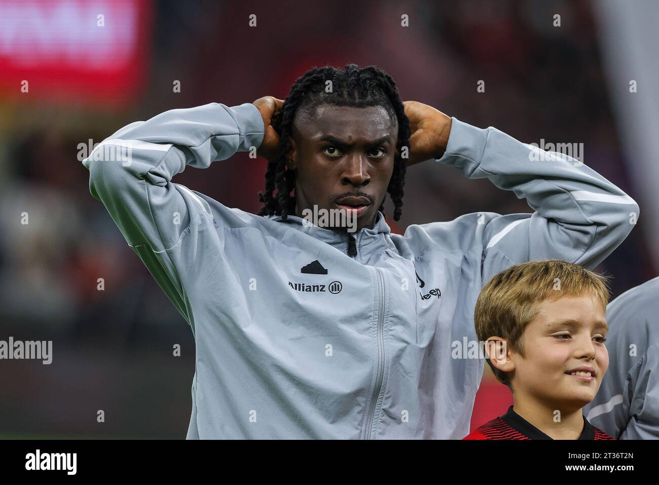 Milan, Italy. 22nd Oct, 2023. Moise Kean of Juventus FC reacts during ...