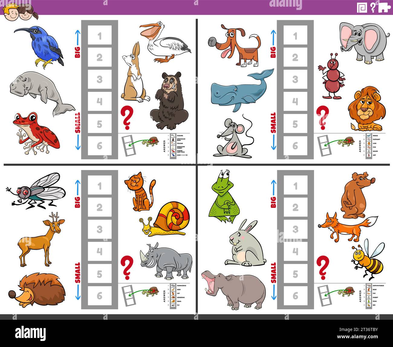 Cartoon illustration of educational activities set of finding the ...