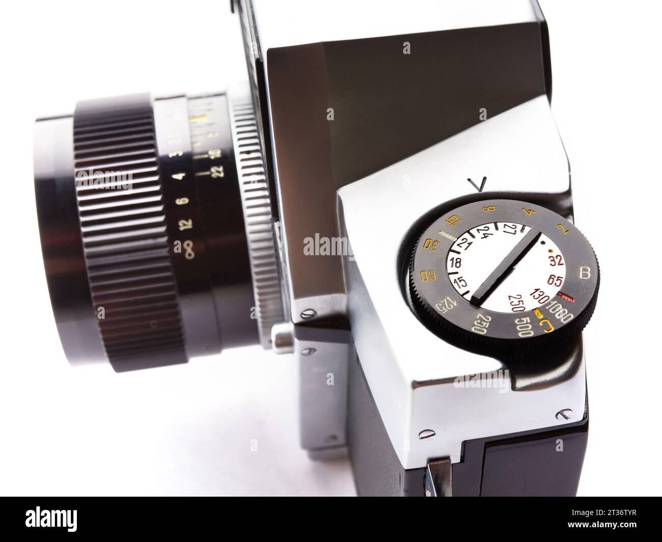 Shutter speed and sensitivity dial old vintage film 35 mm photo camera ...