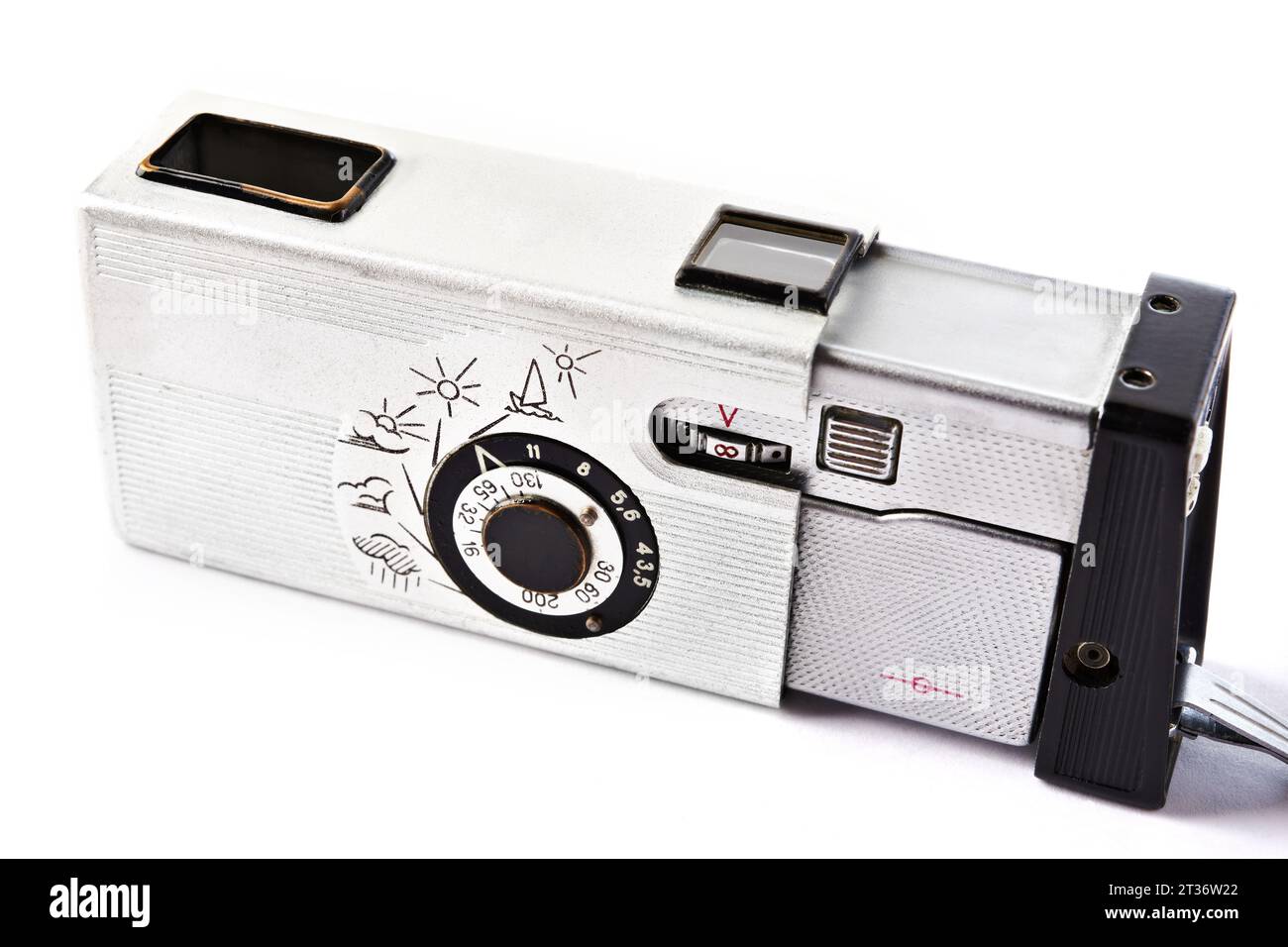 Soviet microformat scale camera isolated white Stock Photo - Alamy