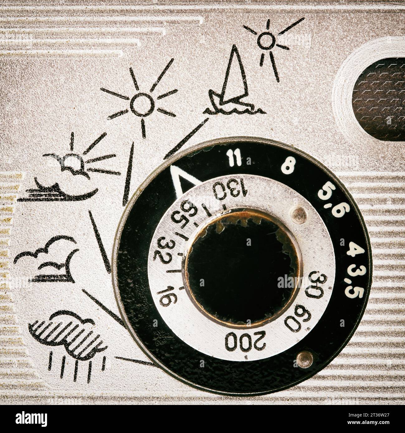 Setting the exposure on an old scale camera Stock Photo - Alamy