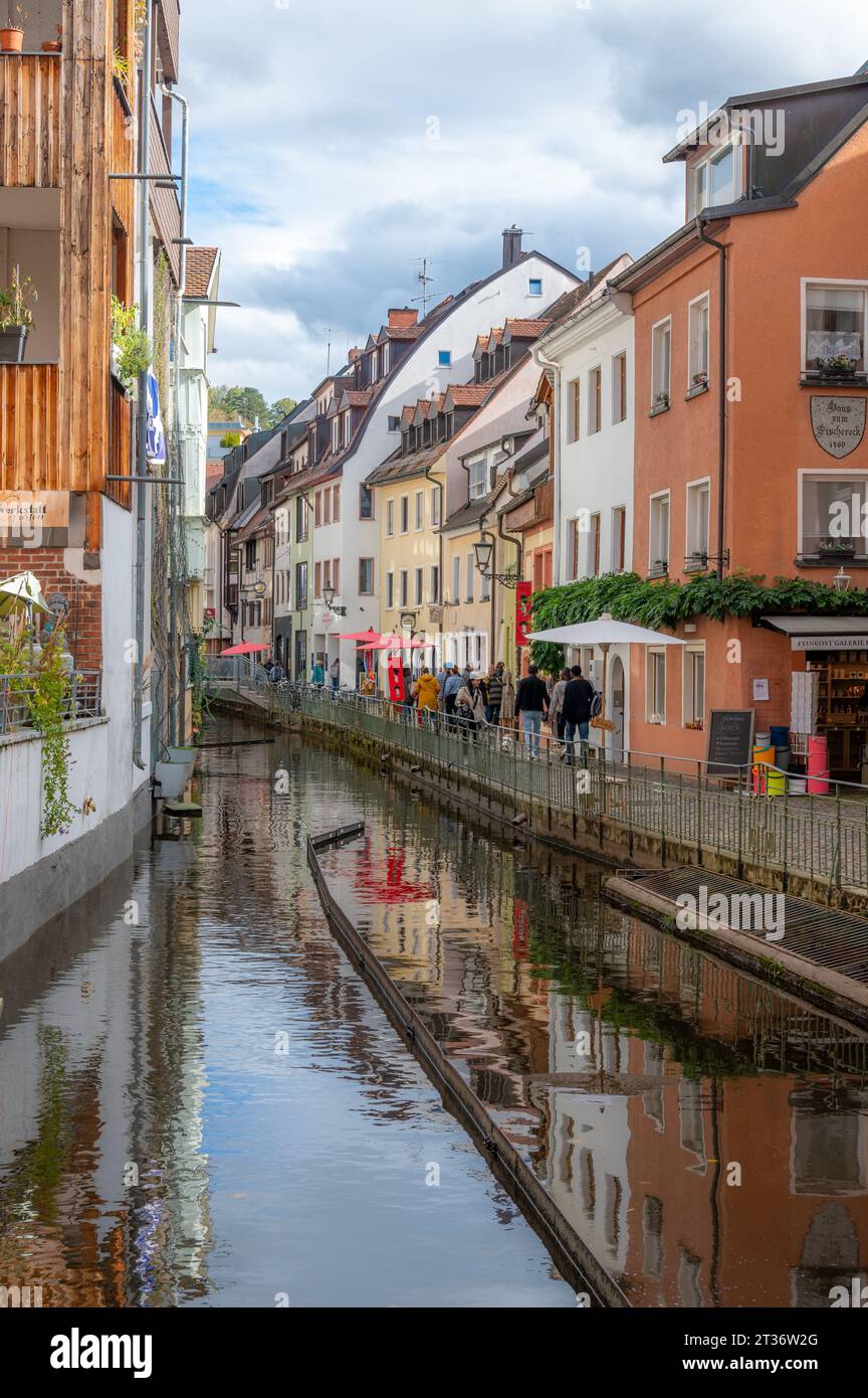 Beautifull scene in Freiburg, Gewerbekanal Stock Photo - Alamy