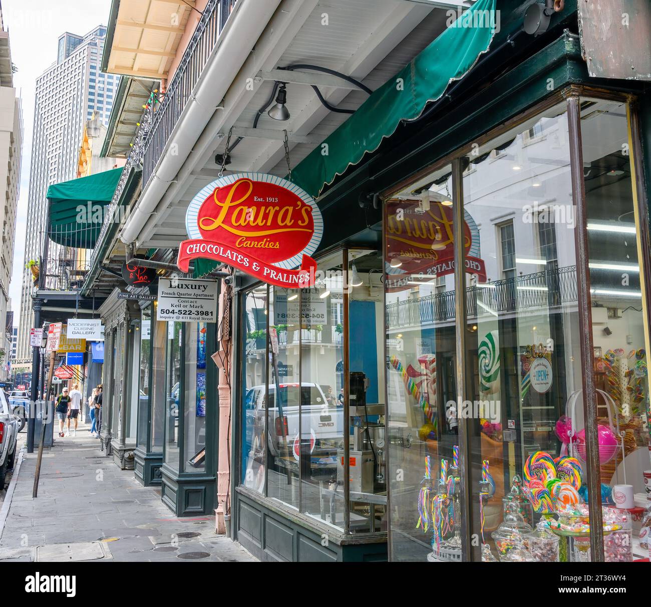 NEW ORLEANS, LA, USA - OCTOBER 22, 2023: Laura's Candies shop and ...
