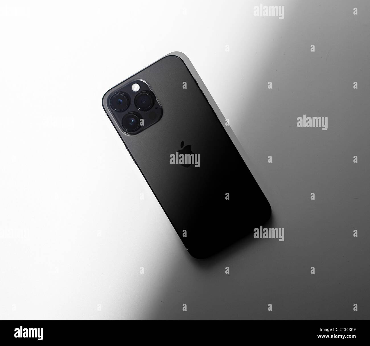 Berlin, Germany October 16 2023 Iphone 14 pro max, back view of camera ...