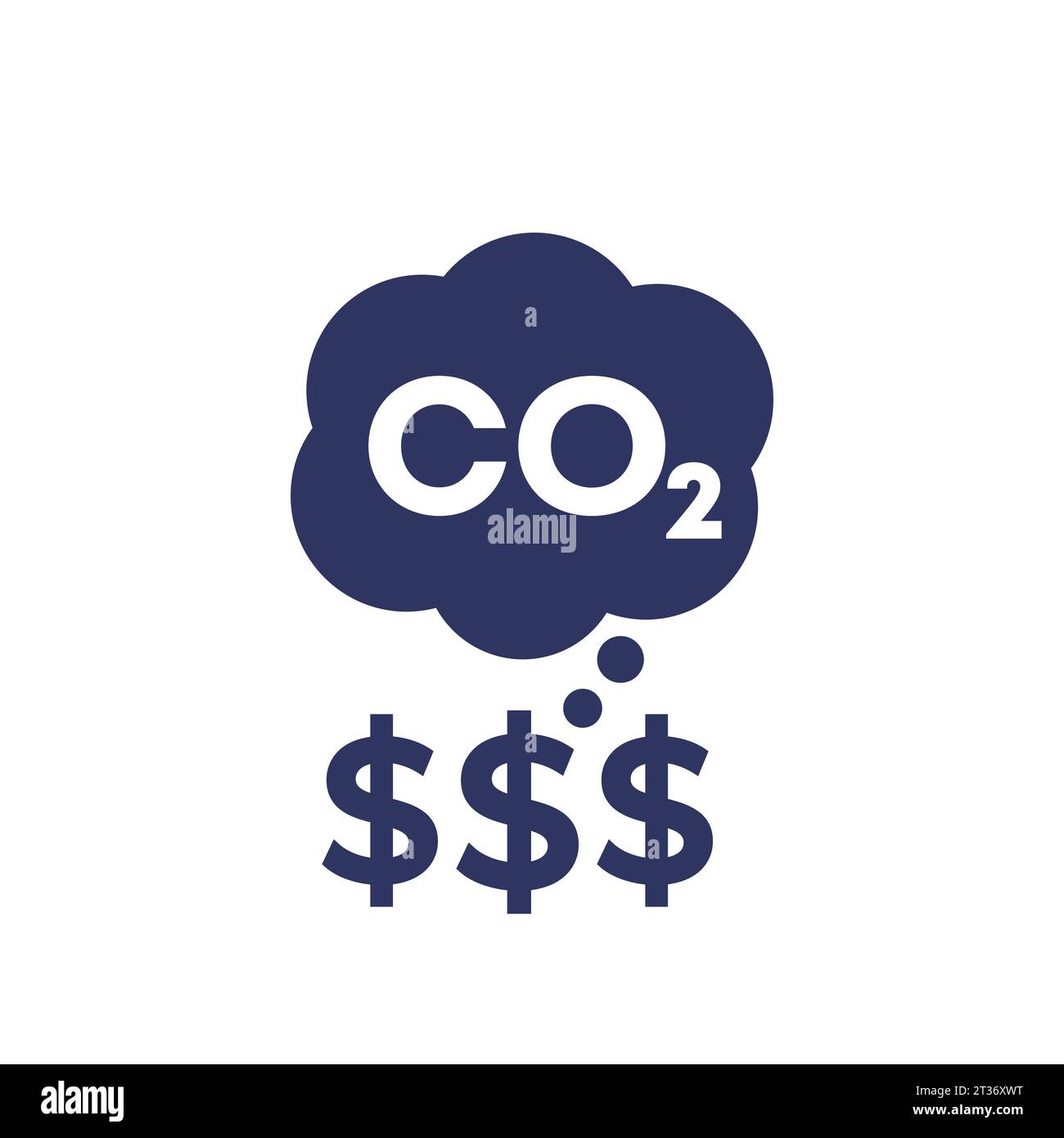 carbon emissions cost icon, co2 gas price, vector Stock Vector Image ...
