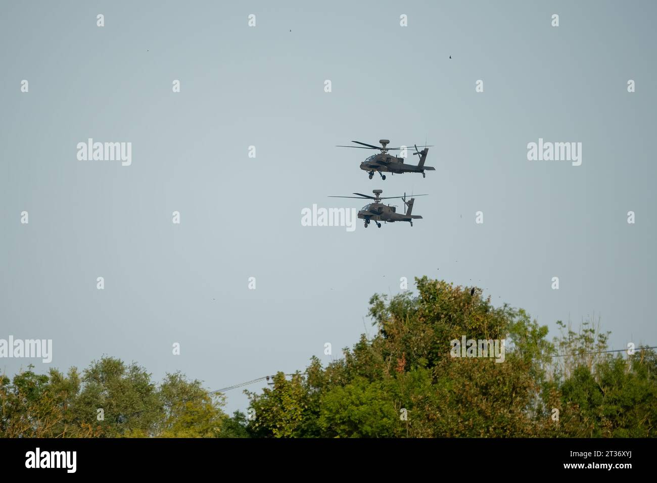 a pair of British army Boeing Apache Attack helicopter (AH-64E ...