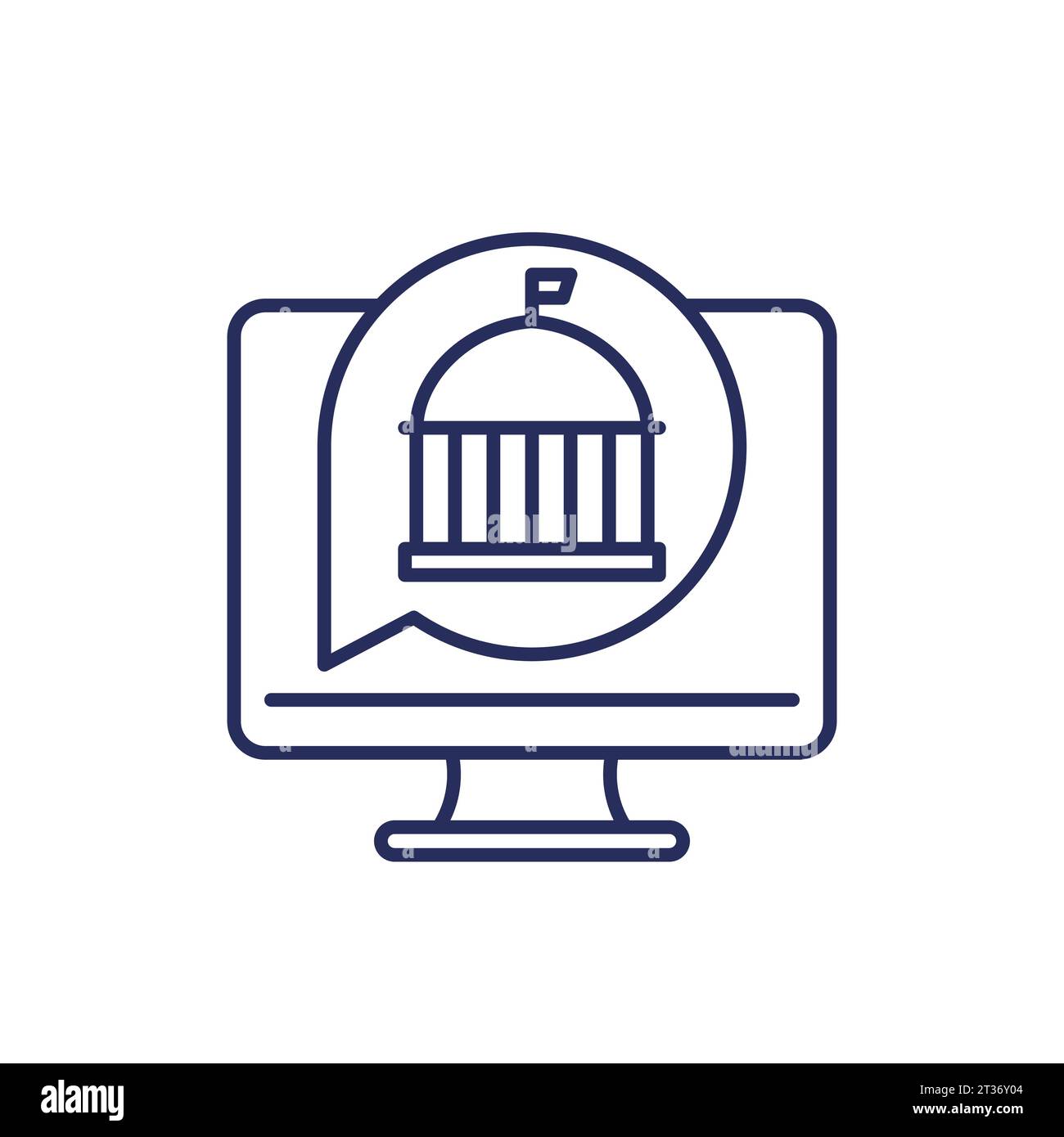 Electronic government icon, digital transformation Stock Vector Image ...