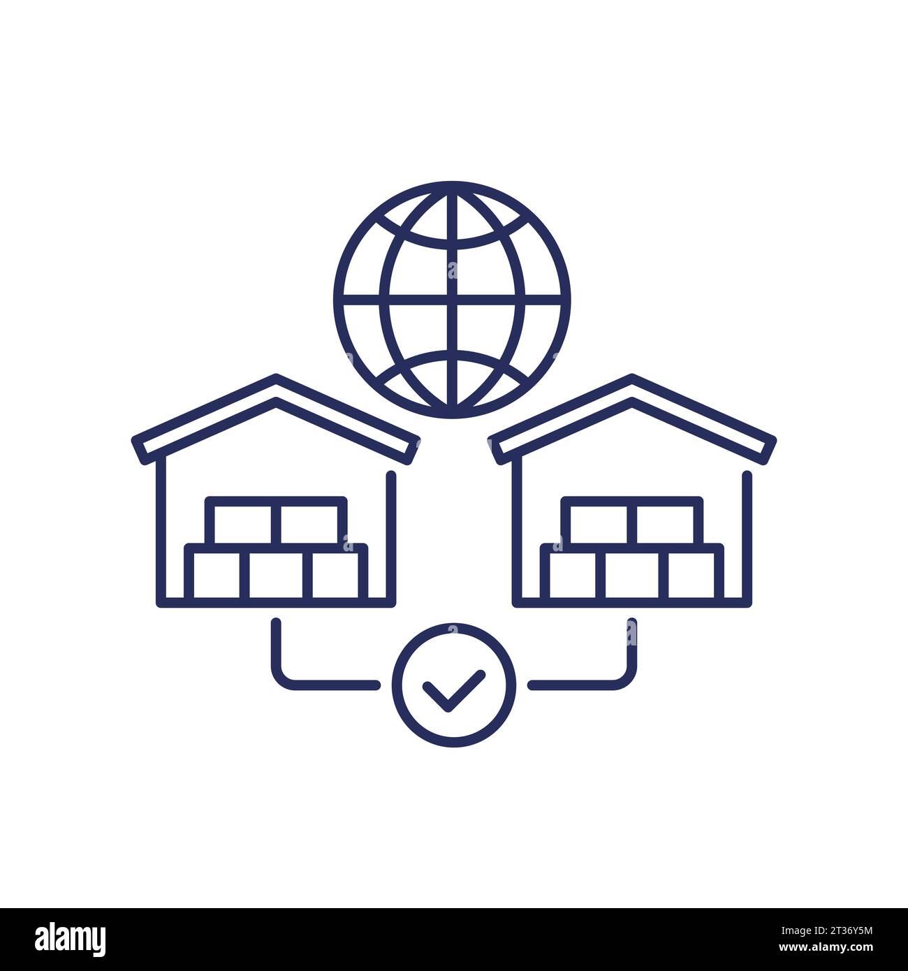 Global sourcing line icon, vector Stock Vector Image & Art - Alamy