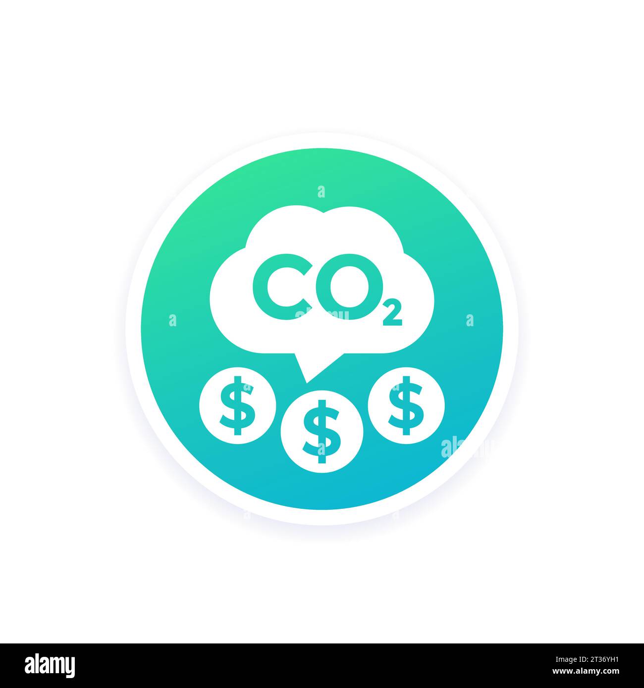 carbon emissions cost round icon Stock Vector Image & Art - Alamy
