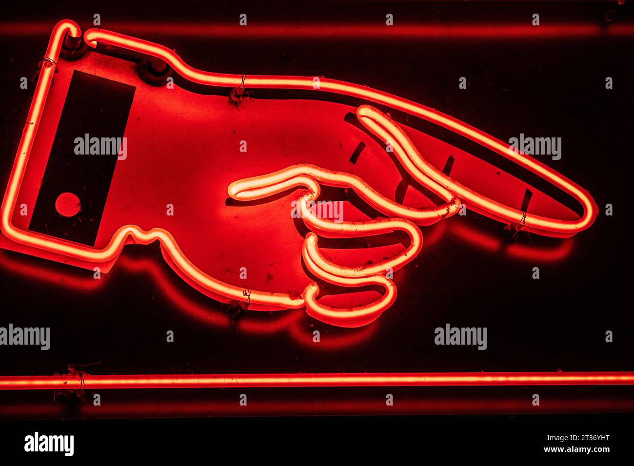 Red neon hand Stock Photo - Alamy