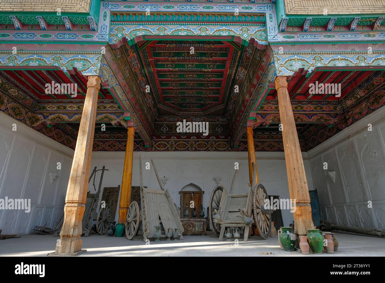 Margilan, Uzbekistan - October 20, 2023: Detail of the interior of the ...