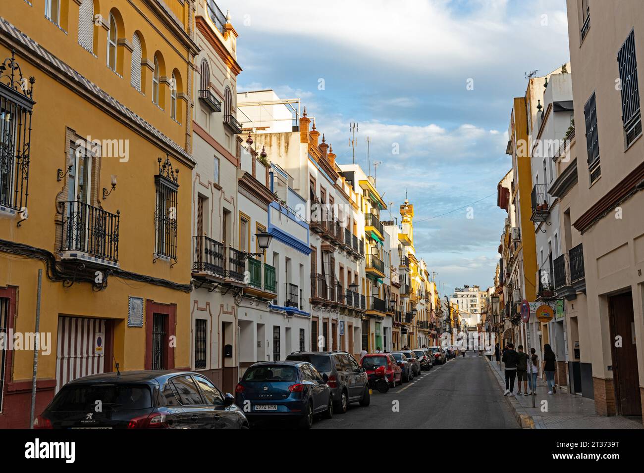 beautiful street in the Triana neighberhood in Seville Stock Photo - Alamy