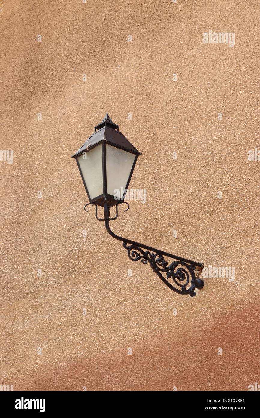 Antique vintage decorative outside lantern lamp on wall Stock Photo - Alamy
