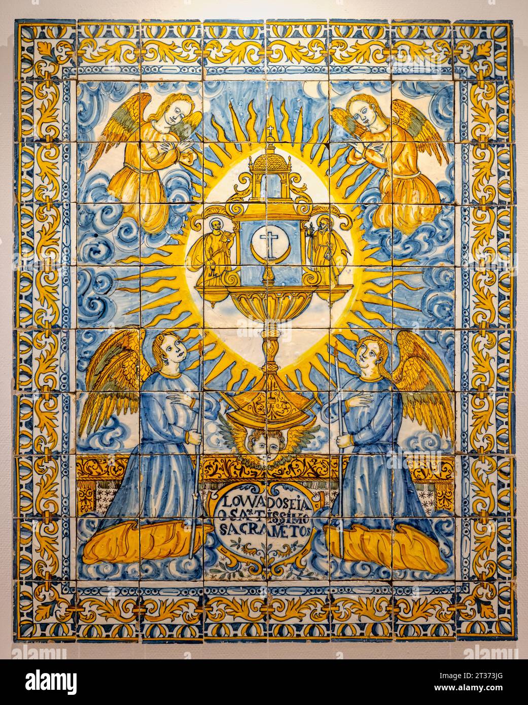 Portugese glazed ceramic tiles on display in the National Museum of ...