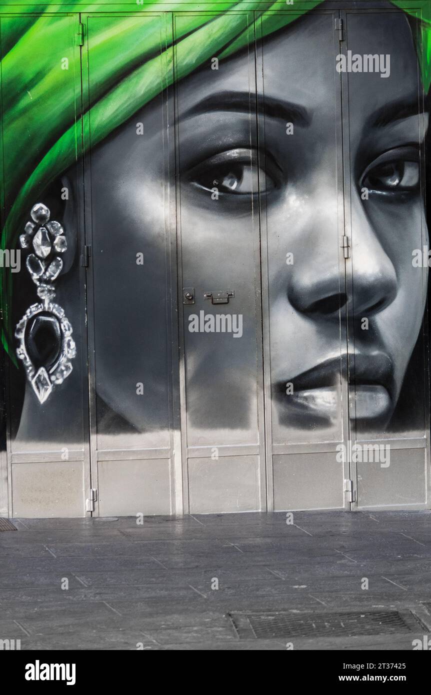 Colorful Urban Art. Graffiti on the walls of the city of Valencia ...